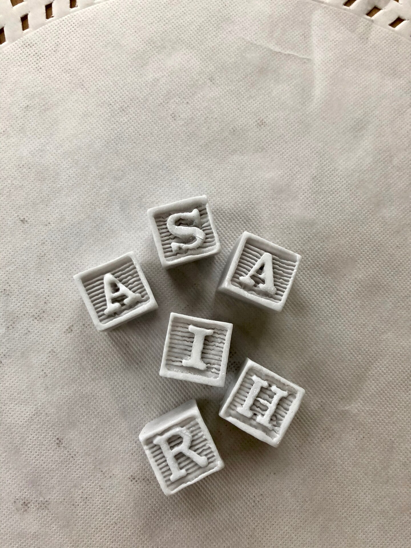 Petite colored letters blocks . 3D, Fondant cupcake or cake toppers ...