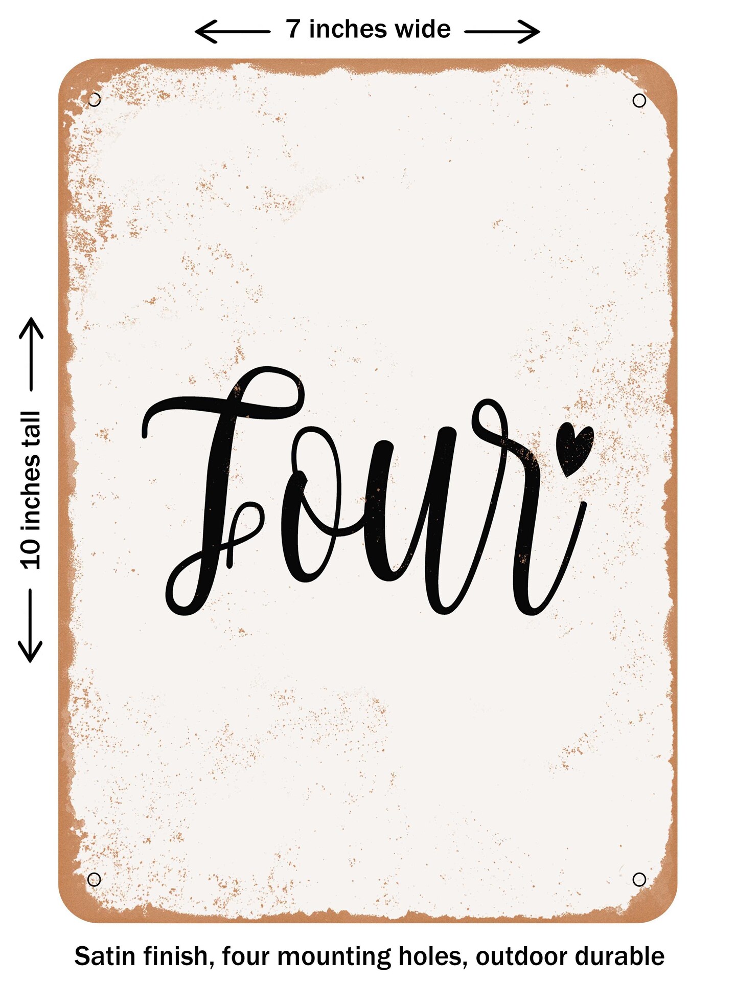 DECORATIVE METAL SIGN - Four - 2 - Vintage Rusty Look | Michaels