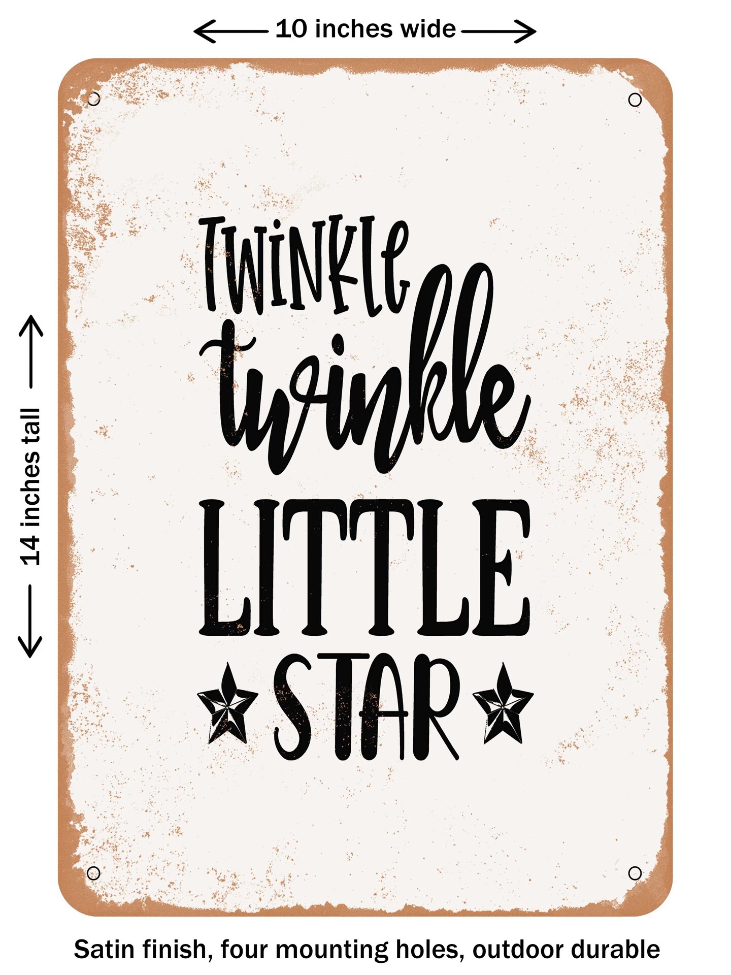 DECORATIVE METAL SIGN - Twinkle Twinkle Little Star - 2 - Vintage Rusty ...