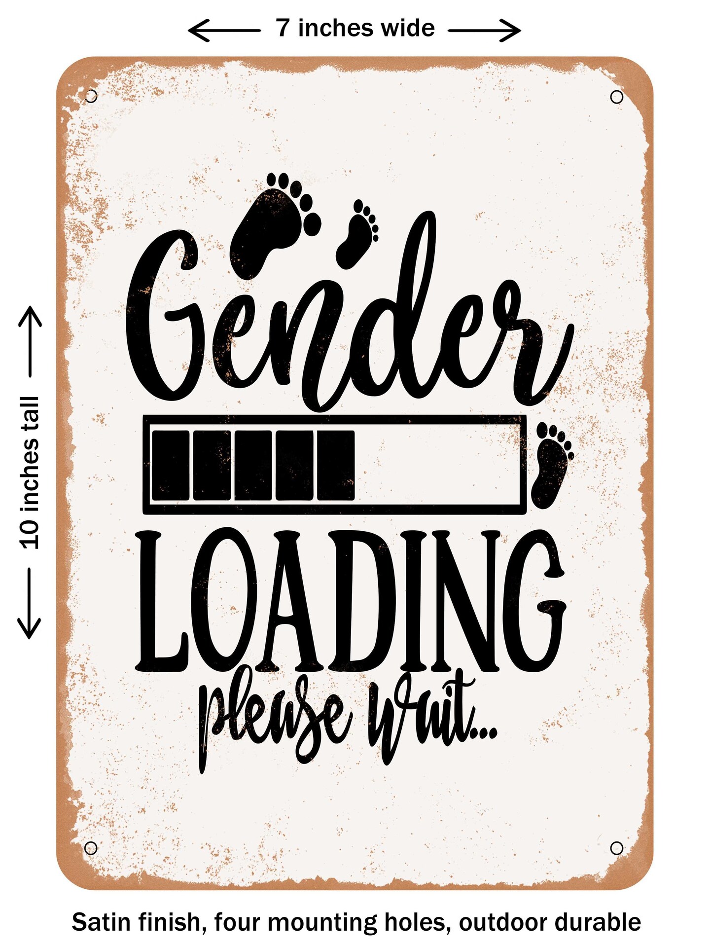 DECORATIVE METAL SIGN - Gender Loading Please Wait - Vintage Rusty Look ...