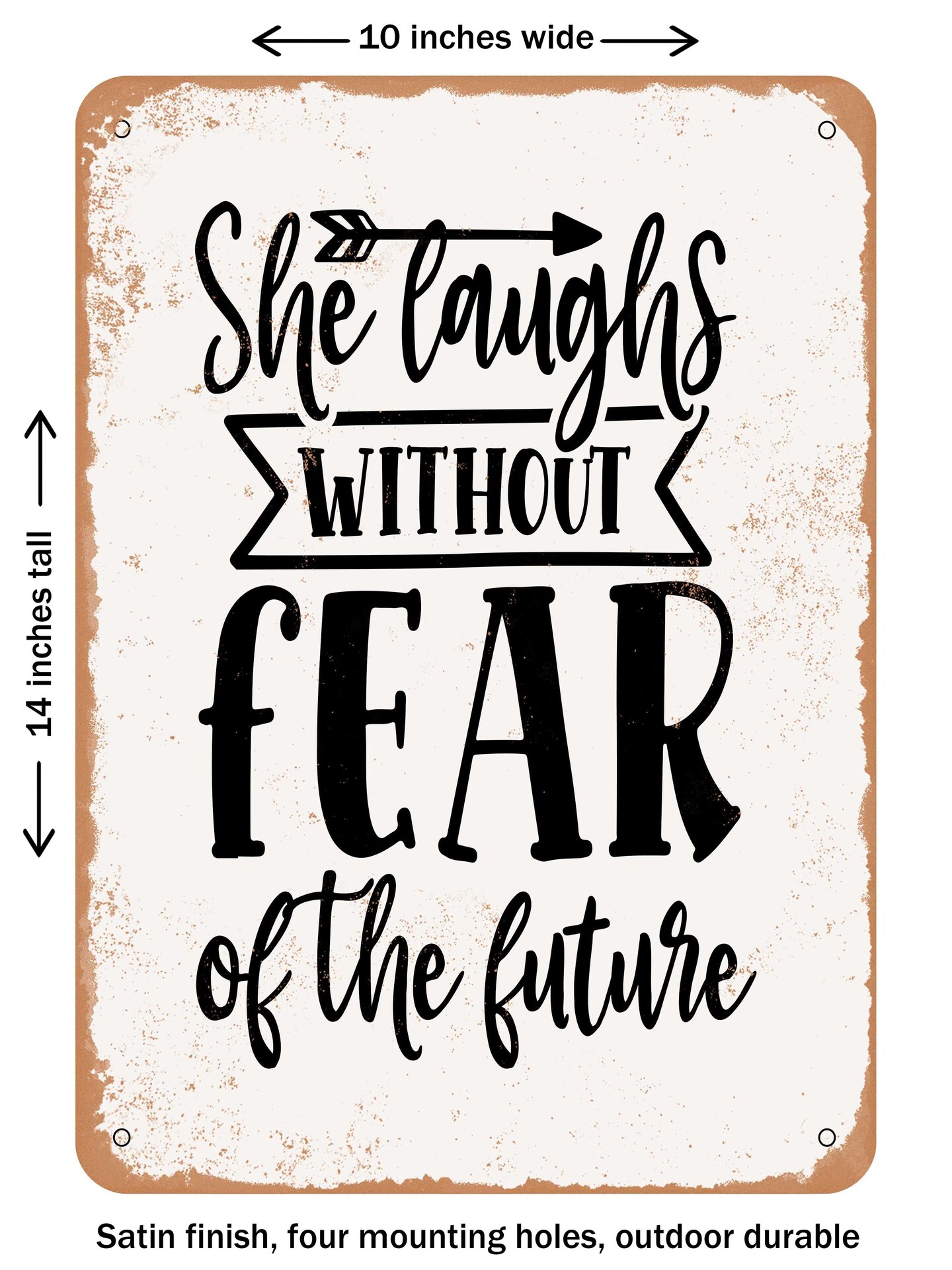 DECORATIVE METAL SIGN - She Laughs Without Fear of the Future - Vintage ...