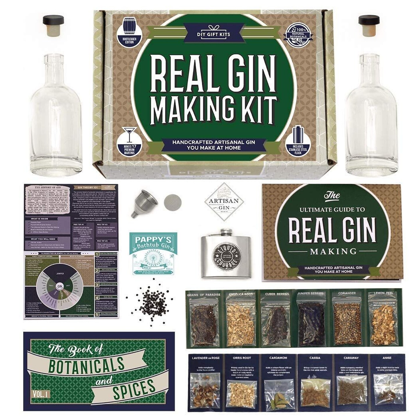 DIY Gift Kits Real Gin Making Kit Deluxe Edition, 12 Botanicals ...