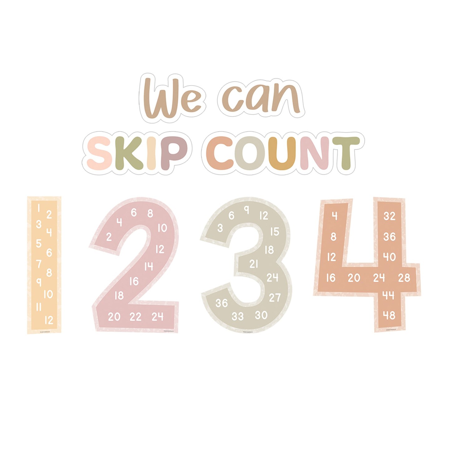 Terrazzo Tones Skip Counting/Multiples Jumbo Numbers Bulletin Board Set ...