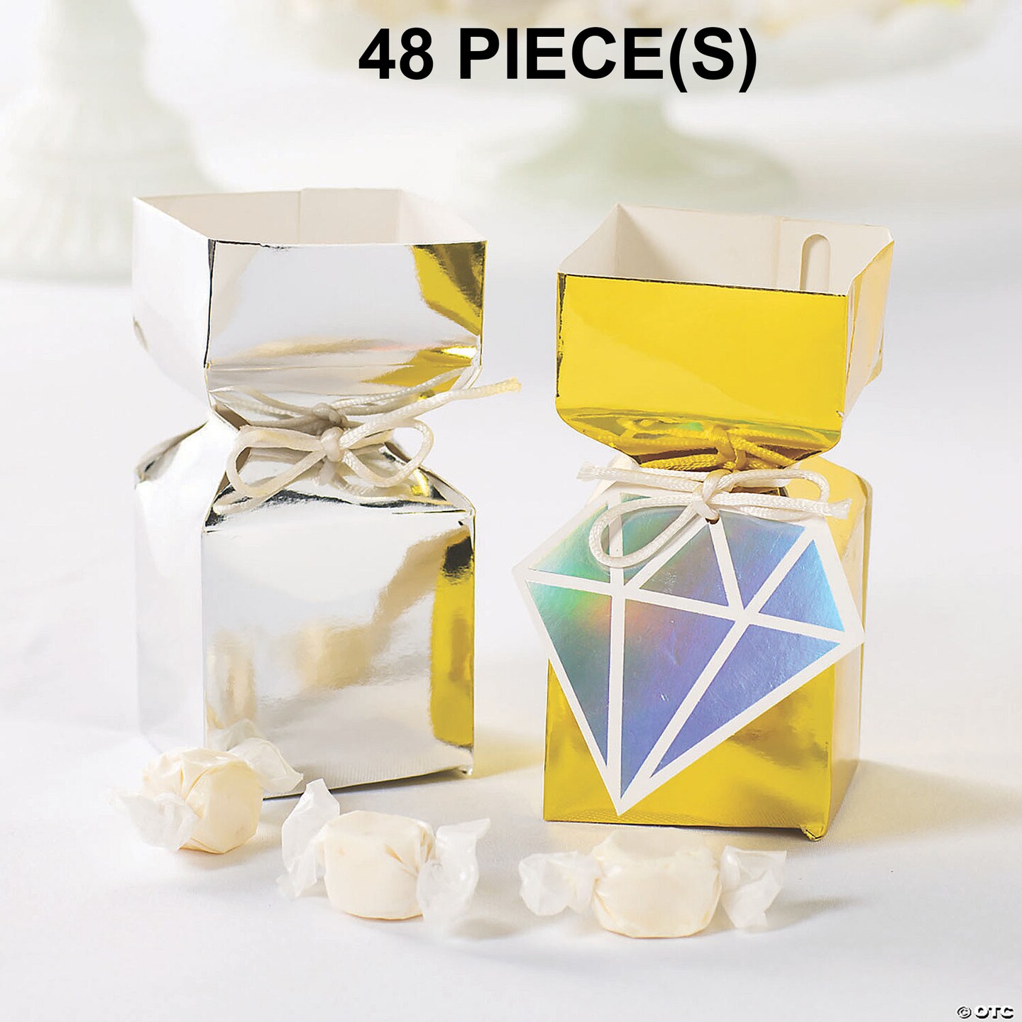 Gold Foil Vertical Square Hourglass Favor Boxes Bulk 48 Pc. | Michaels