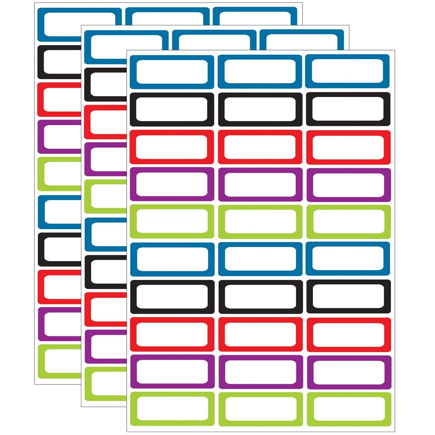 Die-Cut Magnetic Foam Assorted Color Labels/Nameplates, 30 Per Pack, 3 ...