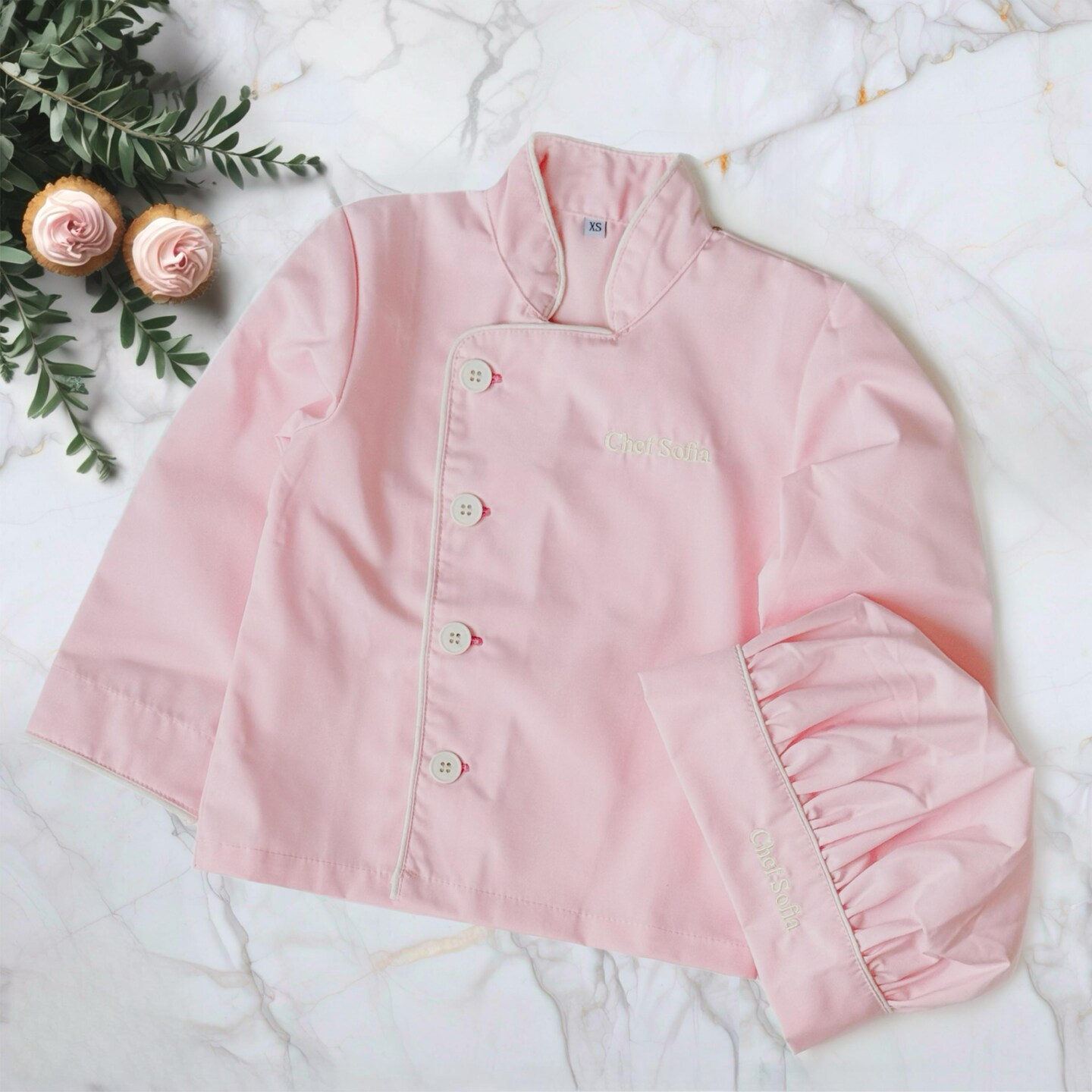 Pink Personalized Girls Chef Coat, Embroidered chef Jacket with Chef ...