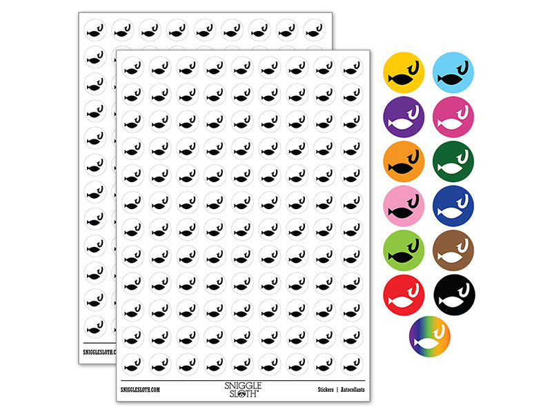 Fish and Hook Fishing 200+ 0.50" Round Stickers | Michaels