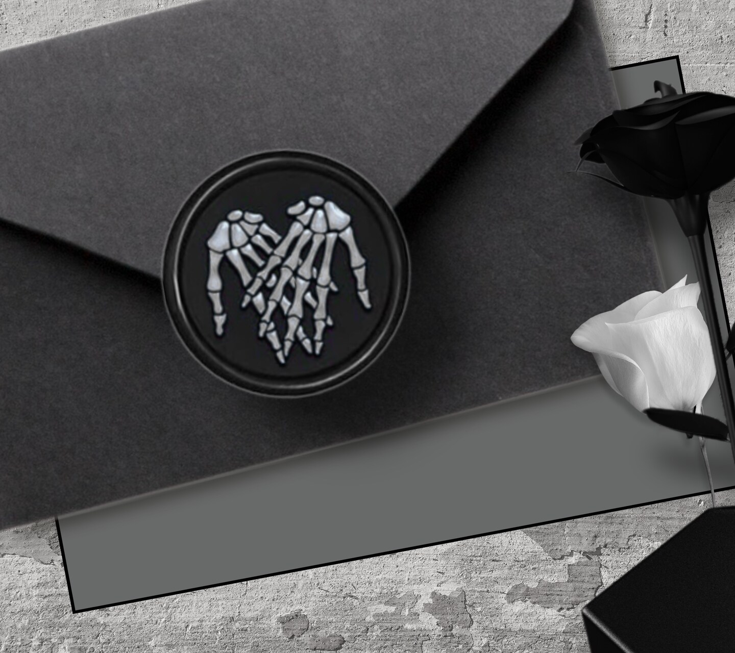 Gothic Skeleton Hand Soy Wax Seal Sticker, Handpoured and Stamped for ...