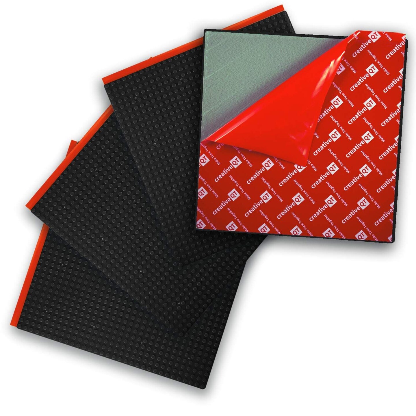 Creative QT MakerBase, Black, 4 Pack, 10”x10” Peel-and-Stick Toy ...