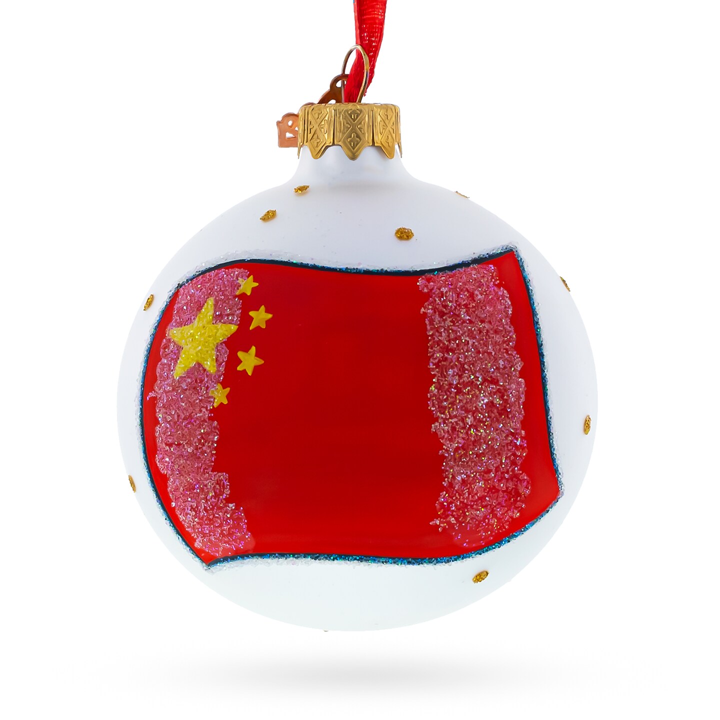 Flag of China Glass Ball Christmas Ornament 3.25 Inches | Michaels
