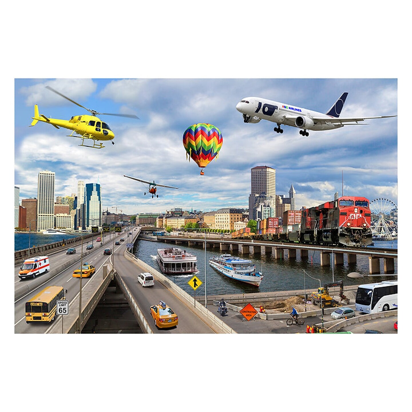 On-the-Go Transportation Jumbo Photographic Floor Puzzle | Michaels