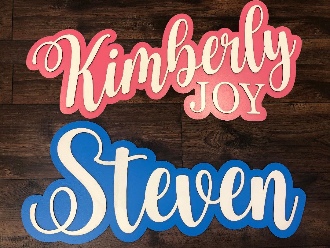 Custom Wood Baby Name Sign, Namesign for Nursery for wall, Name sign ...
