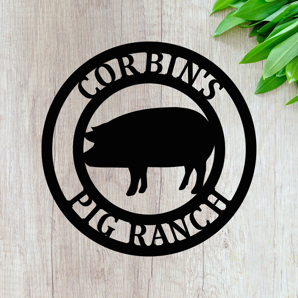 Pig Sign Customized for Ranch, BBQ Restaurant, Farmhouse - Hog, Boar ...
