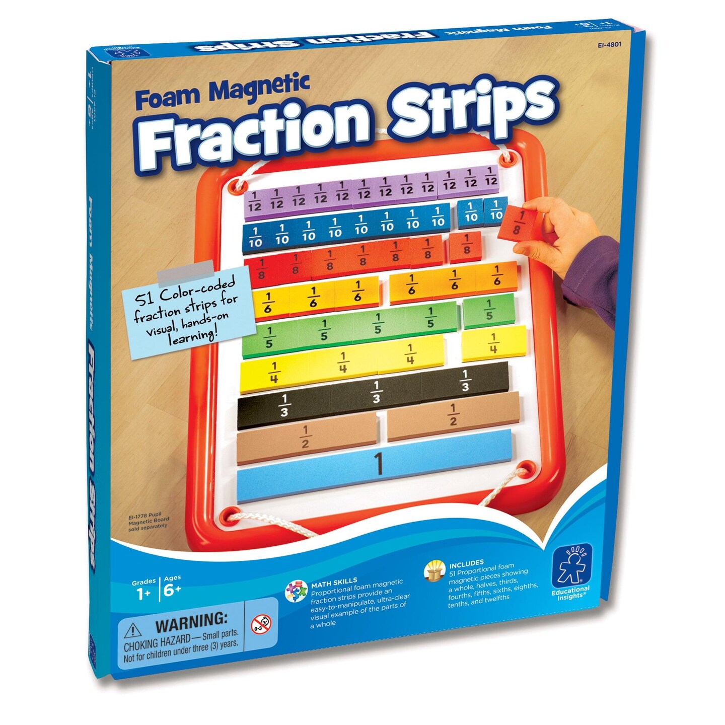 Foam Magnetic Fraction Strips, 51 Pieces | Michaels