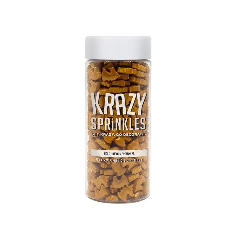 Krazy Sprinkles - Gold Pearl Unicorn (1/2 Cup, 1x Jar) for Cakes, Ice ...