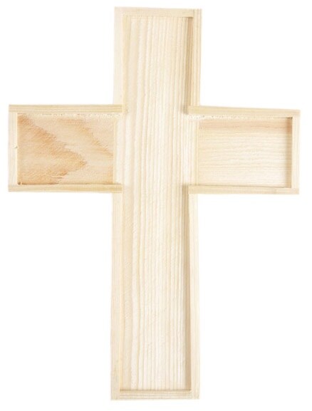 CousinDIY Unfinished Wood Shape-Cross With Raised Edges | Michaels
