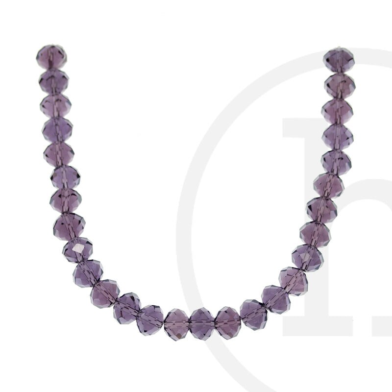 Glass Beads Faceted Rondell Amethyst Luster | Michaels