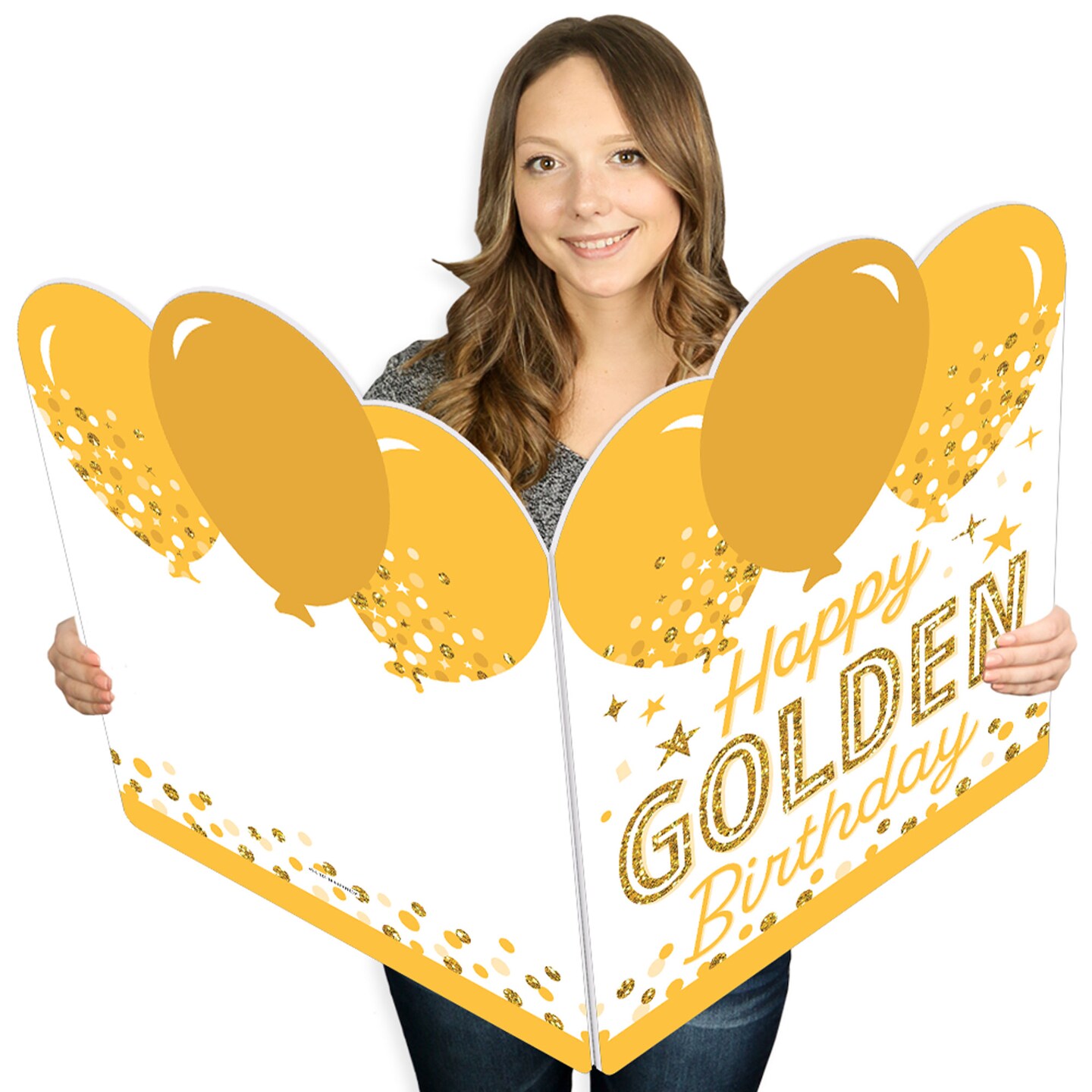 Big Dot of Happiness Golden Birthday - Happy Birthday Giant Greeting ...