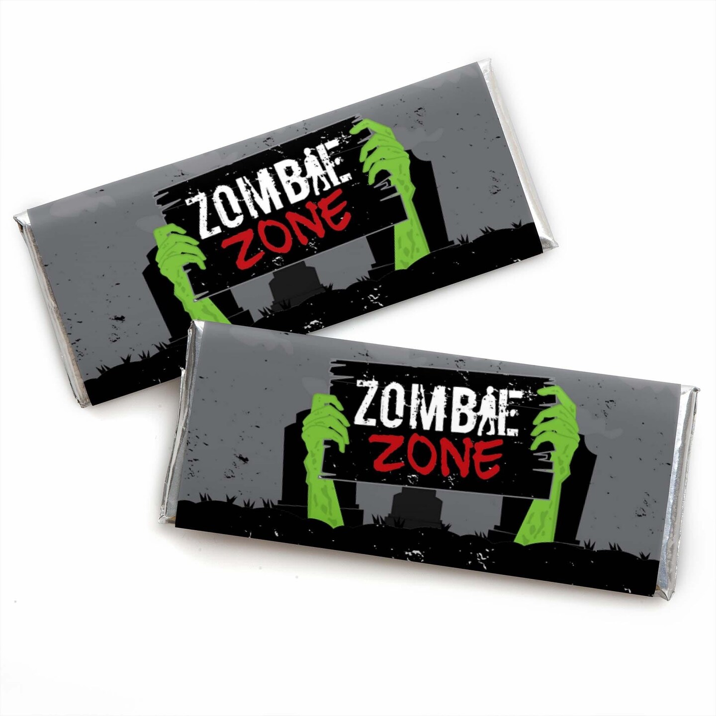 Big Dot of Happiness Zombie Zone - Candy Bar Wrapper Halloween or ...