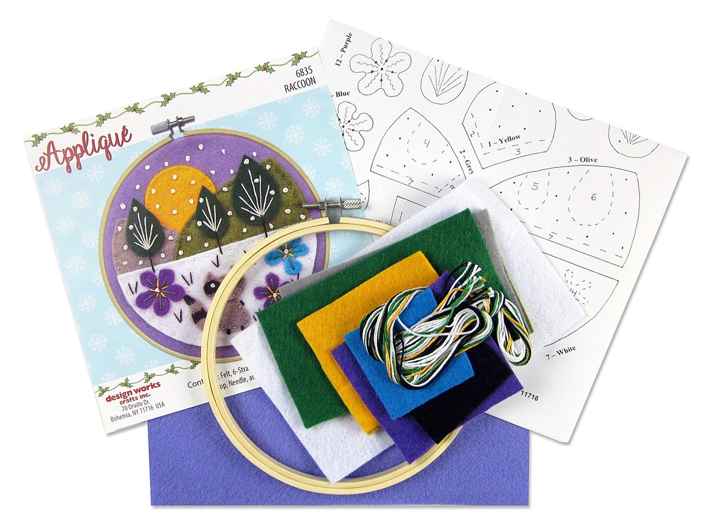 Design Works Felt Applique Kit 6" Round-Raccoon | Michaels