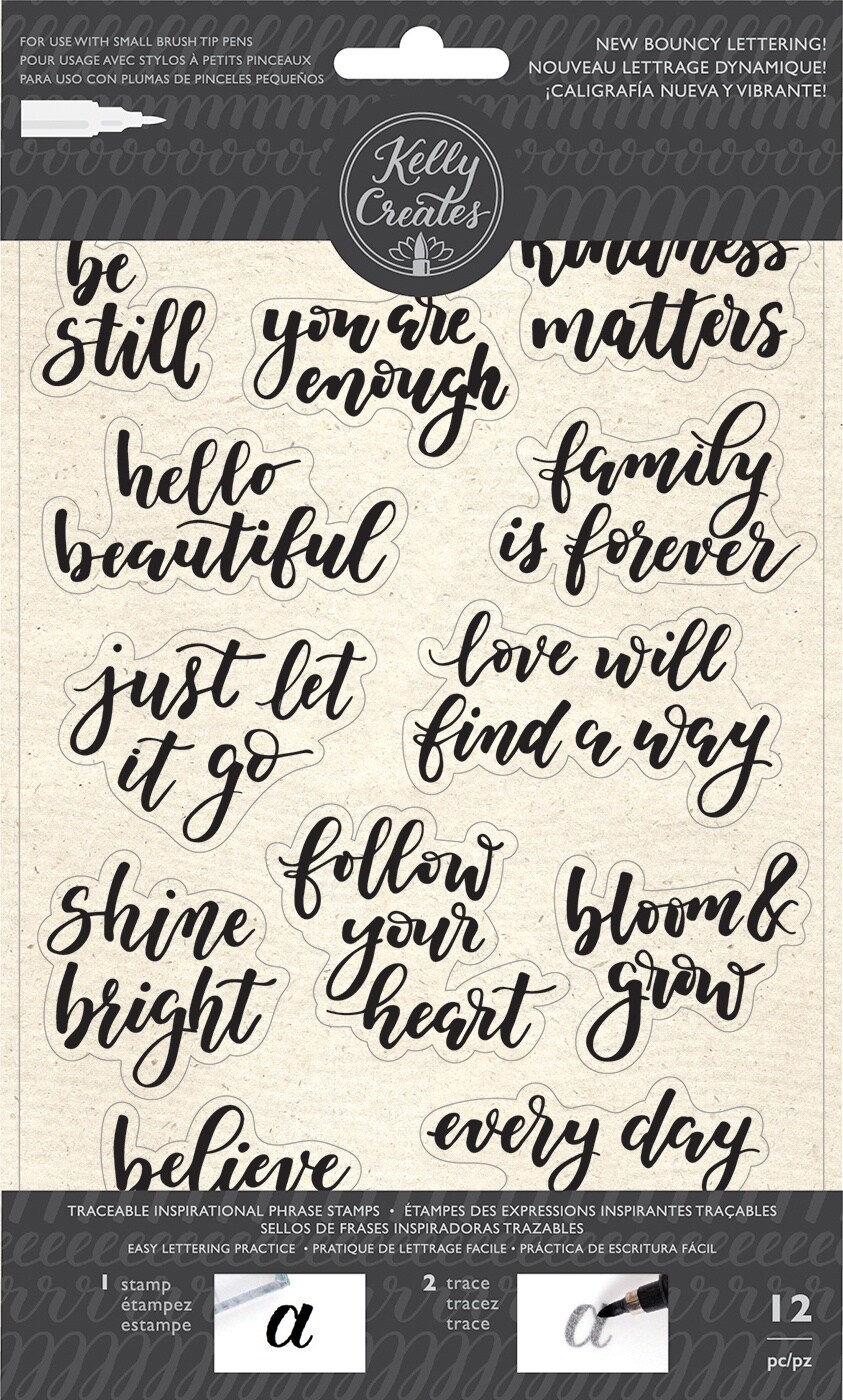 Kelly Creates Acrylic Traceable Stamps-Bouncy Inspirational Phrases ...