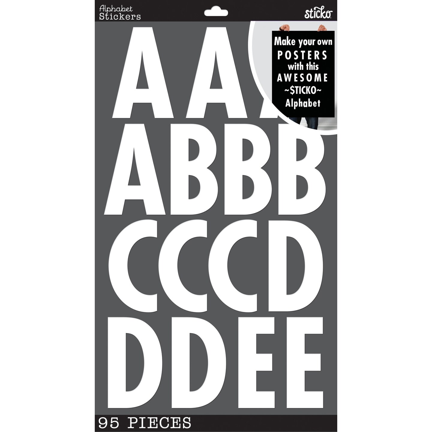 Sticko Alphabet Stickers-White Poster | Michaels