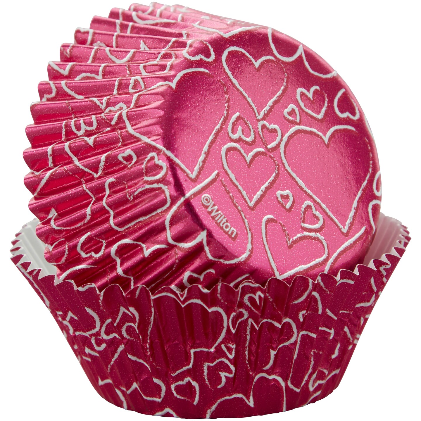 Wilton Standard Baking Cups 24/Pkg-Pink Heart Foil | Michaels