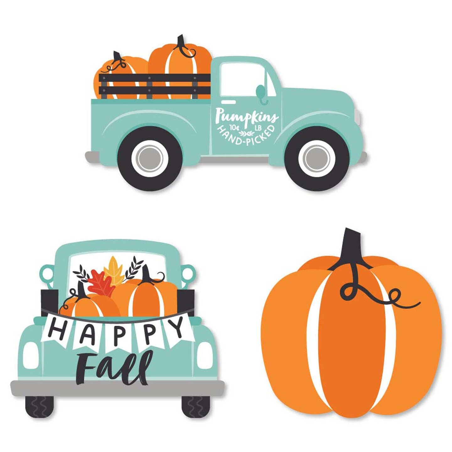 Big Dot of Happiness Happy Fall Truck - DIY Shaped Harvest Pumpkin ...