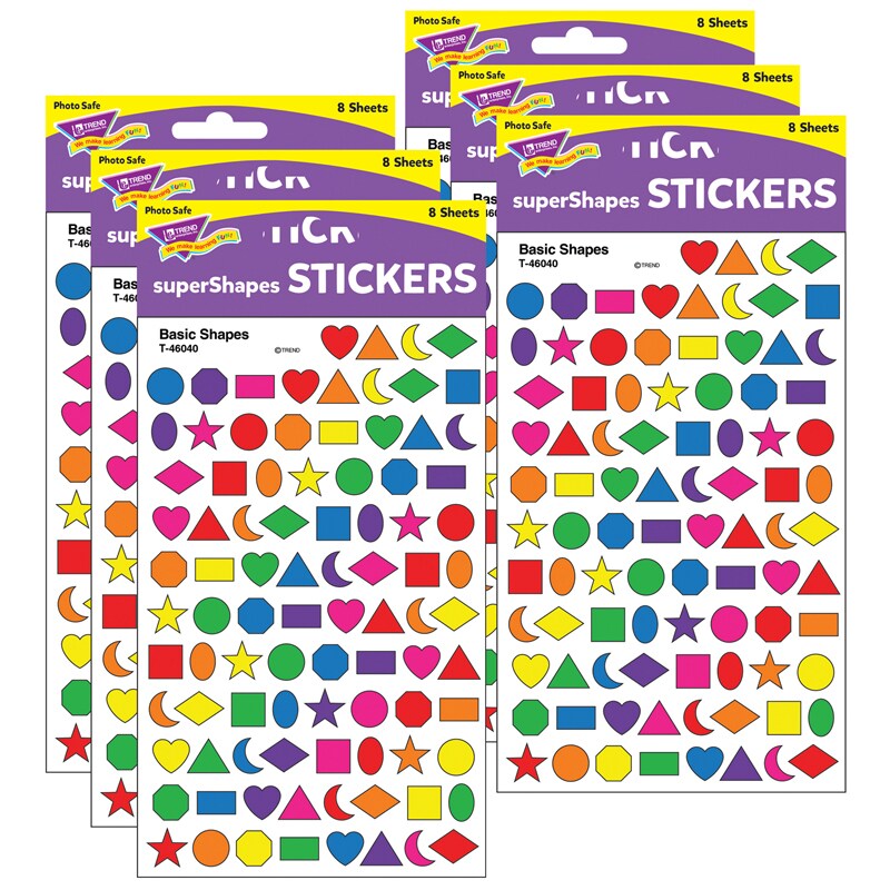 Basic Shapes superShapes Stickers, 800 Per Pack, 6 Packs | Michaels