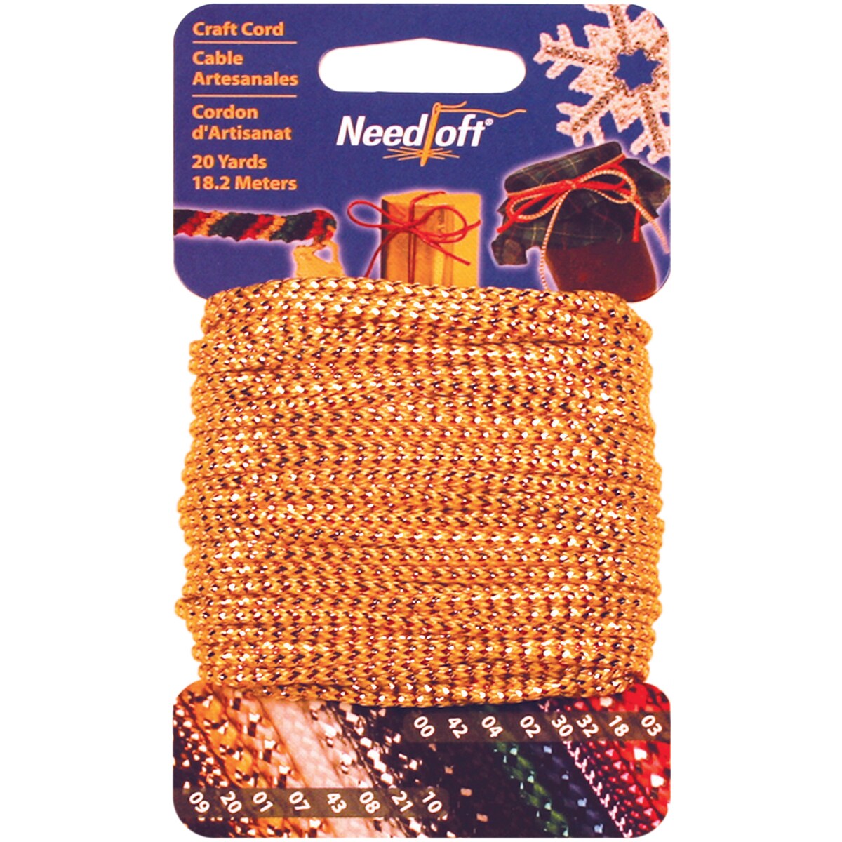 Needloft Novelty Craft Cord 20yd-Metallic Gold, Count: 1, Model: 550 ...