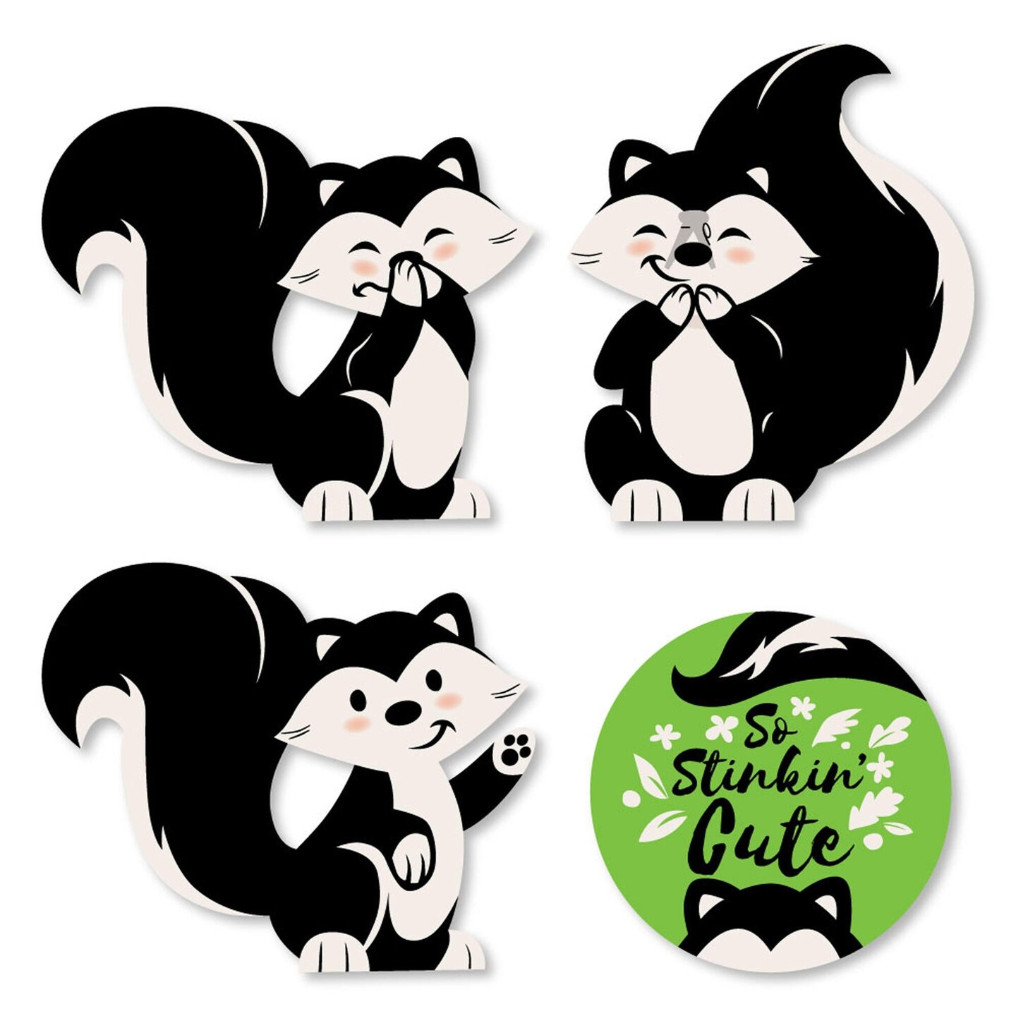 Big Dot of Happiness Little Stinker - DIY Shaped Woodland Skunk Baby ...