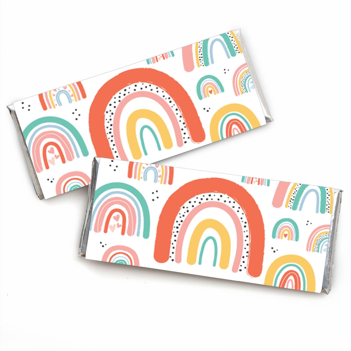 Big Dot of Happiness Hello Rainbow - Candy Bar Wrapper Boho Baby Shower ...