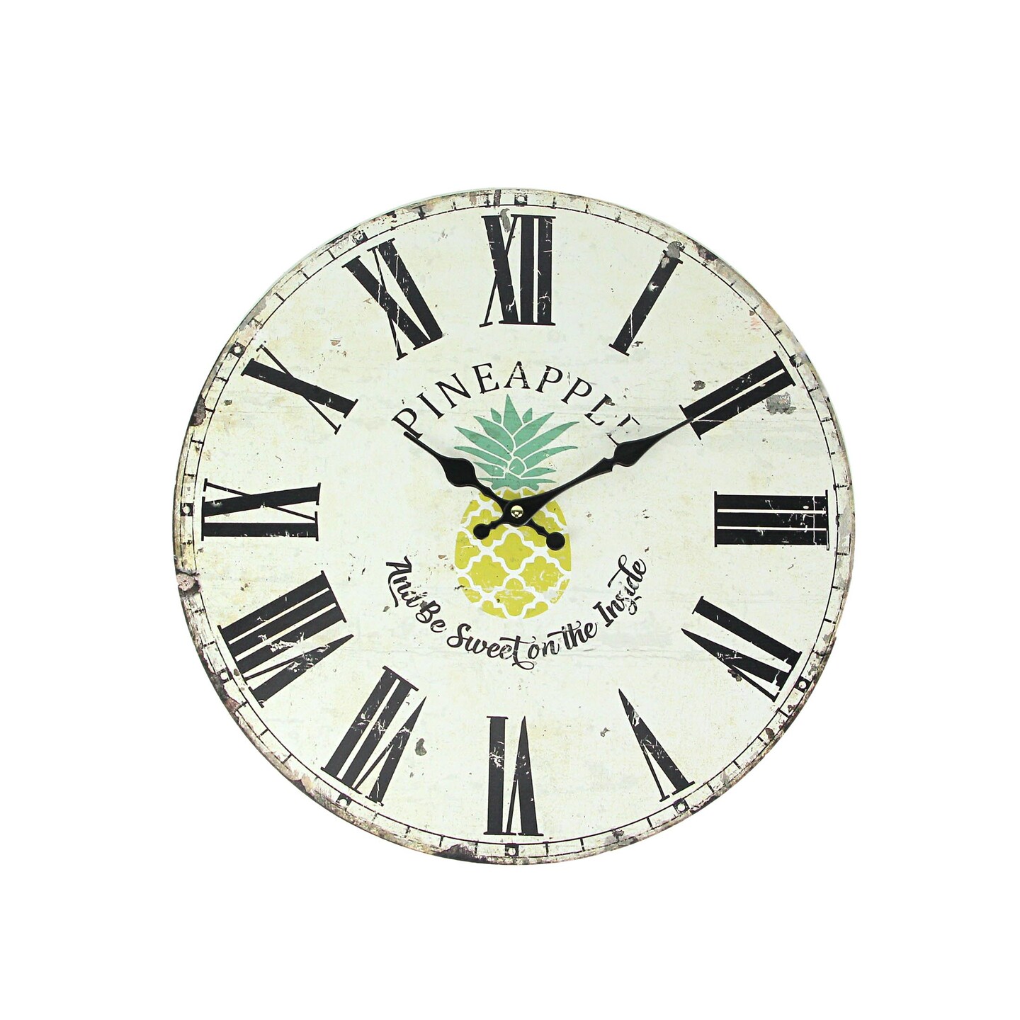 Vintage White Tropical Pineapple Wear a Crown Wall Clock | Michaels