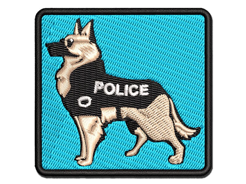 German Shepherd K-9 Police Dog Multi-Color Embroidered Iron-On or Hook ...