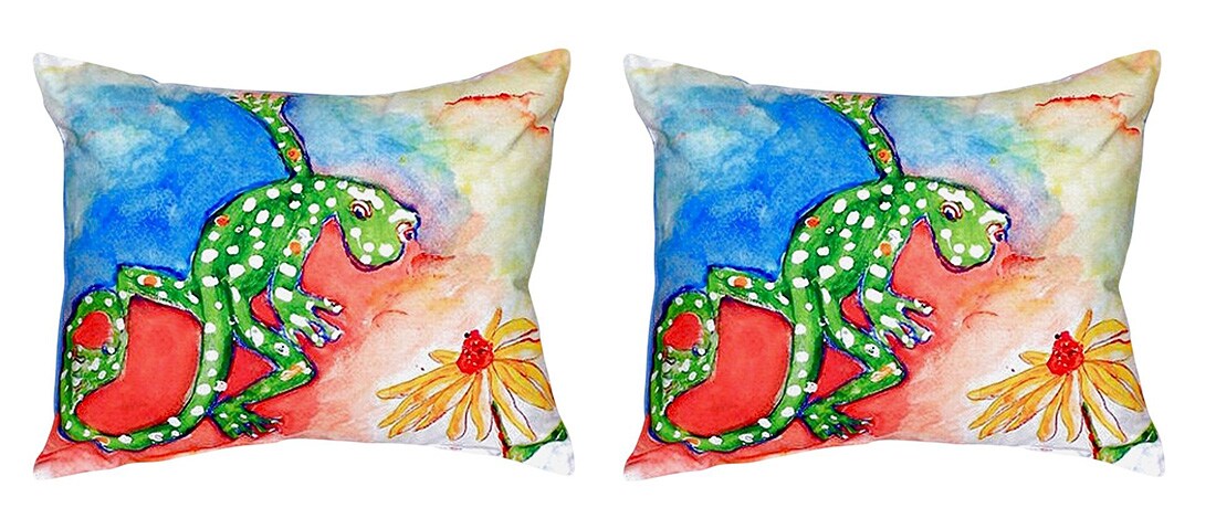 Pair of Betsy Drake Gecko No Cord Pillows 16 Inch X 20 Inch | Michaels