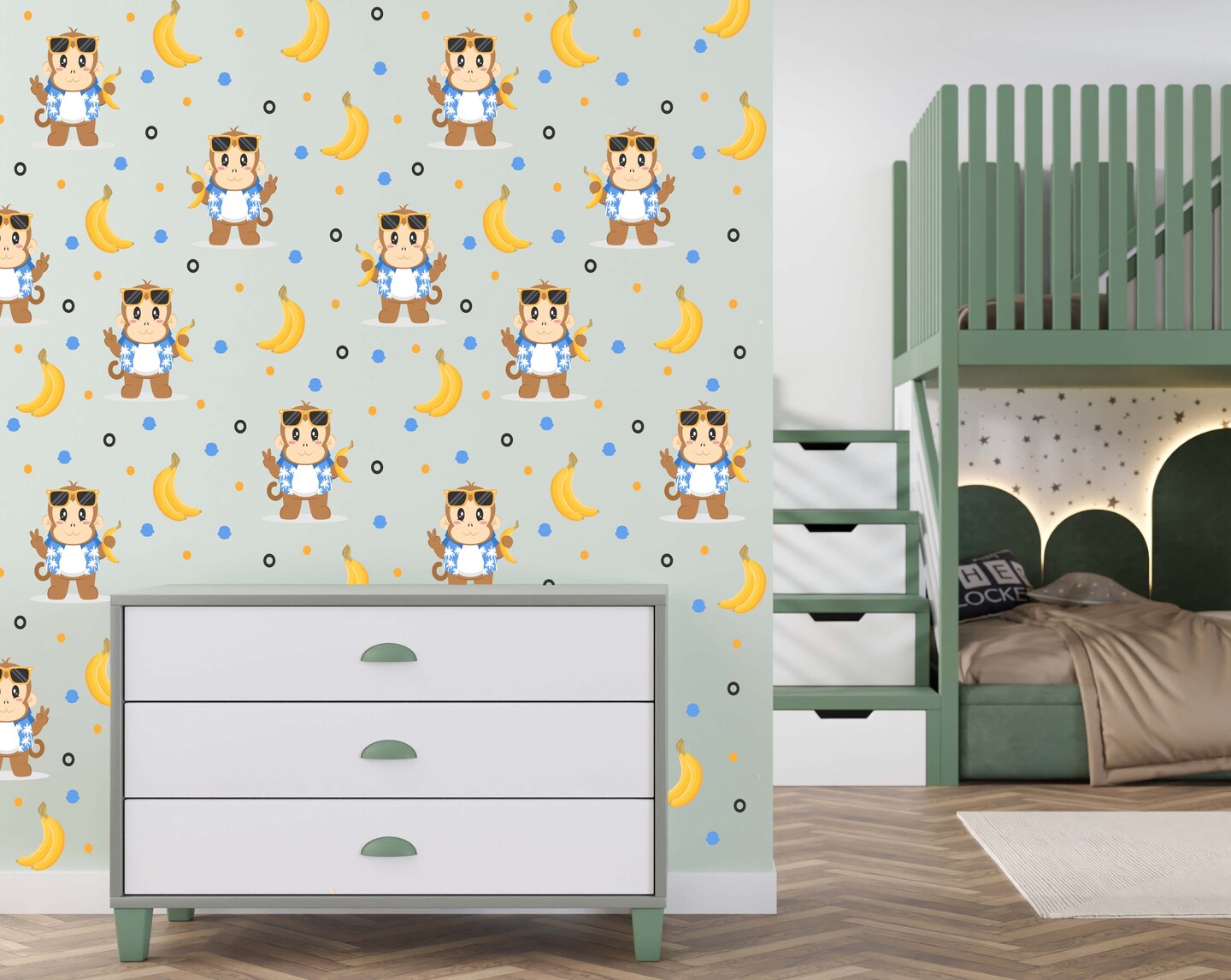 Nursery Room Wall Decals, Monkeys Wall Decor, Jungle Theme Stickers ...