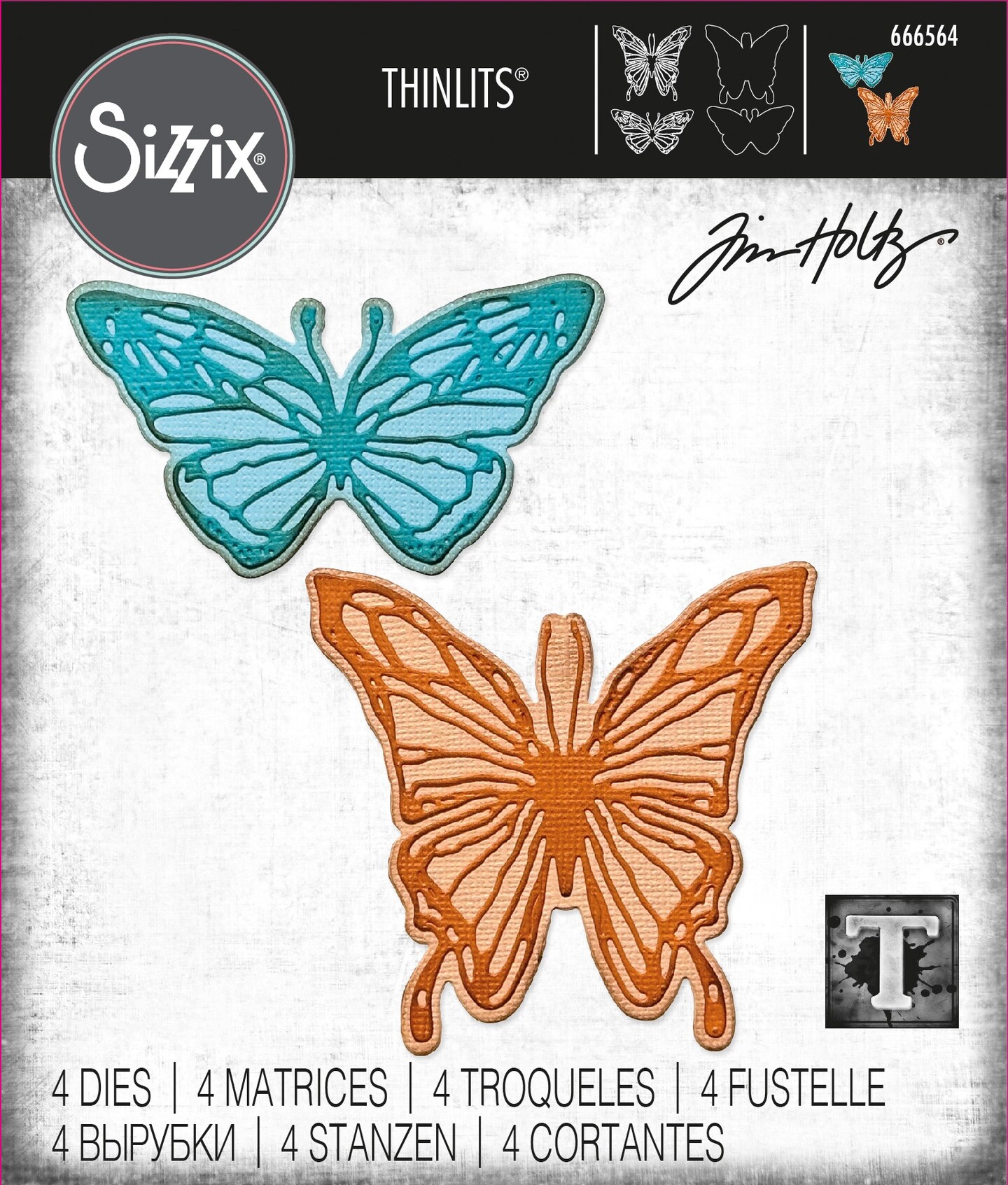 Sizzix Thinlits Dies By Tim Holtz 4/Pkg-Vault Scribbly Butterfly | Michaels
