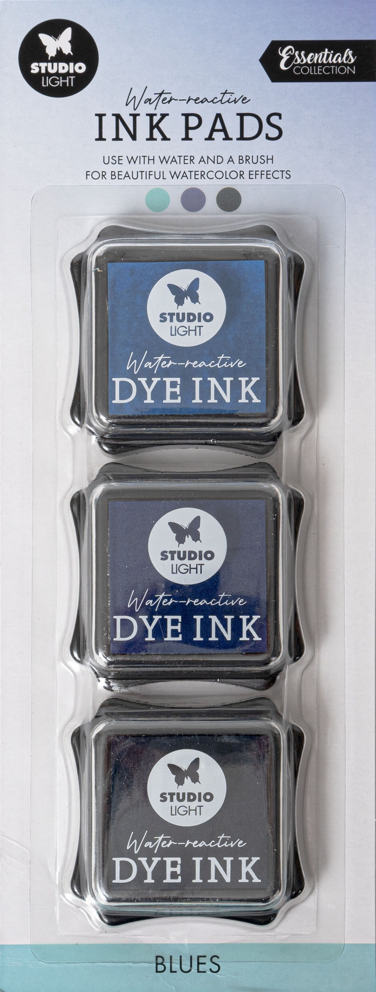 Studio Light Water-Reactive Ink Pads 3/Pkg-Nr. 15, Blues, | Michaels