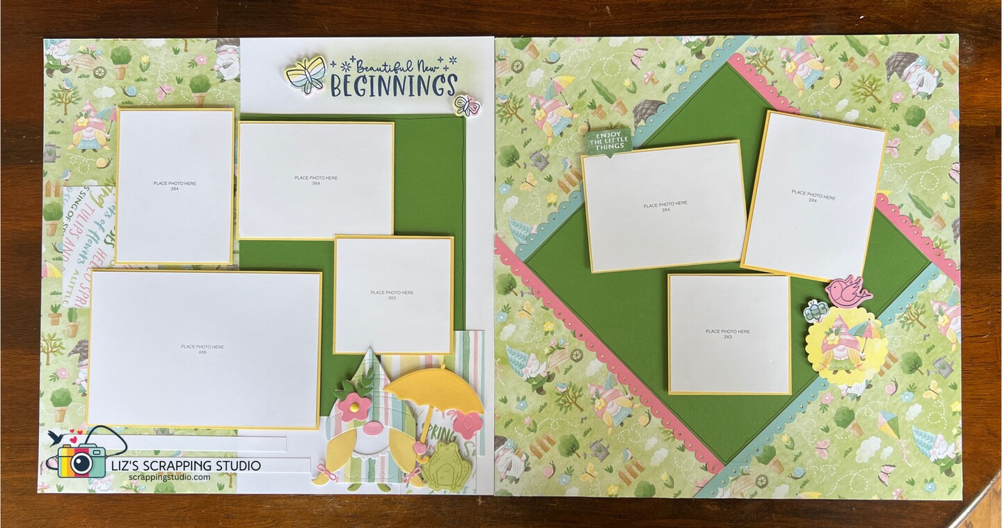2 Page Scrapbook Layout - 7 Pictures - Spring Colors | MakerPlace by ...
