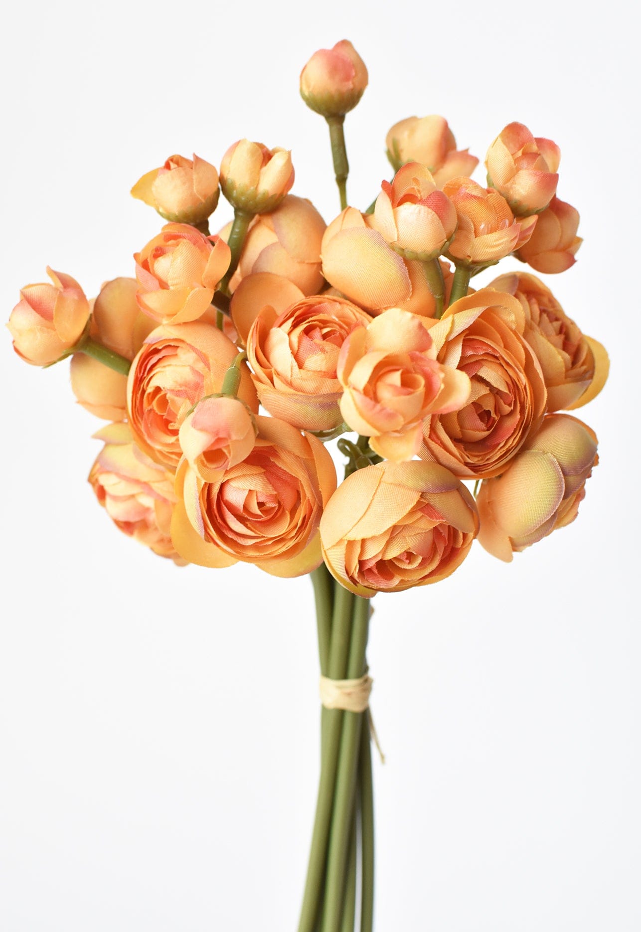 10.5" Faux Light Orange Ranunculus Stem Bundle | Michaels