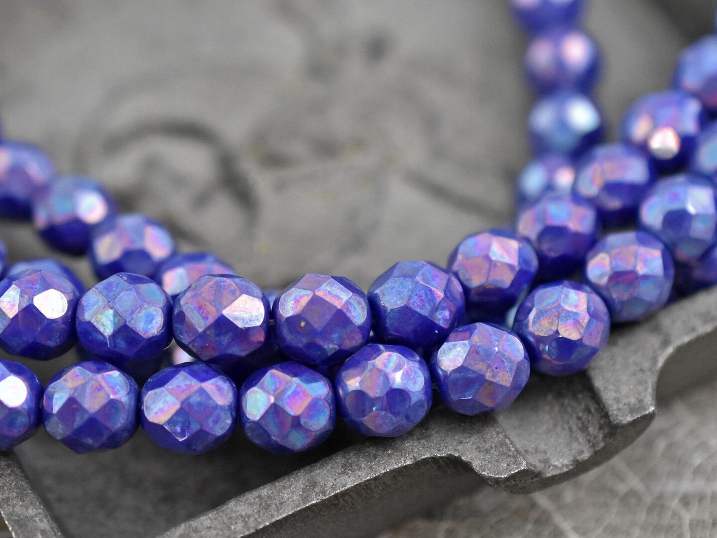 Royal Blue Nebula Fire Polished Round Beads | Michaels