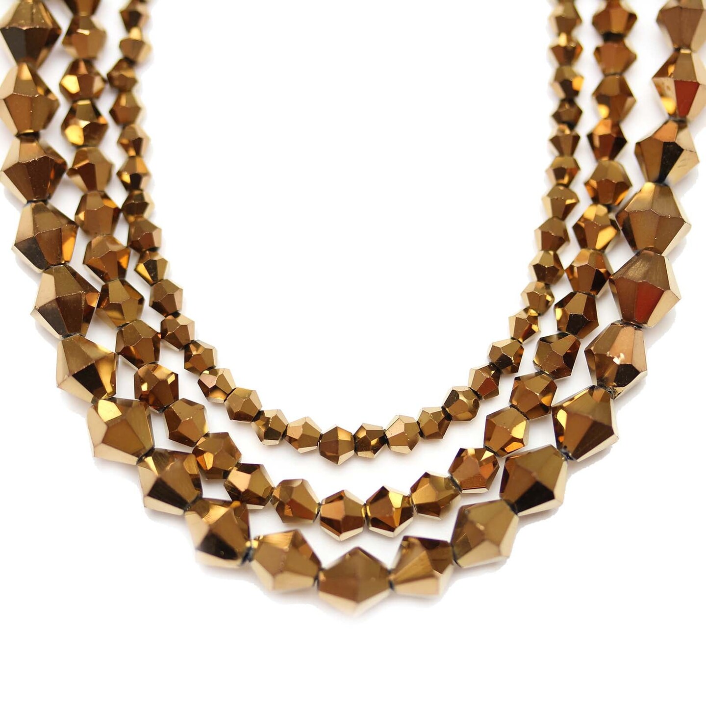 Multi-pack - Glass Beads Copper Bicone (sizes 3mm, 4mm, 6mm) | Michaels