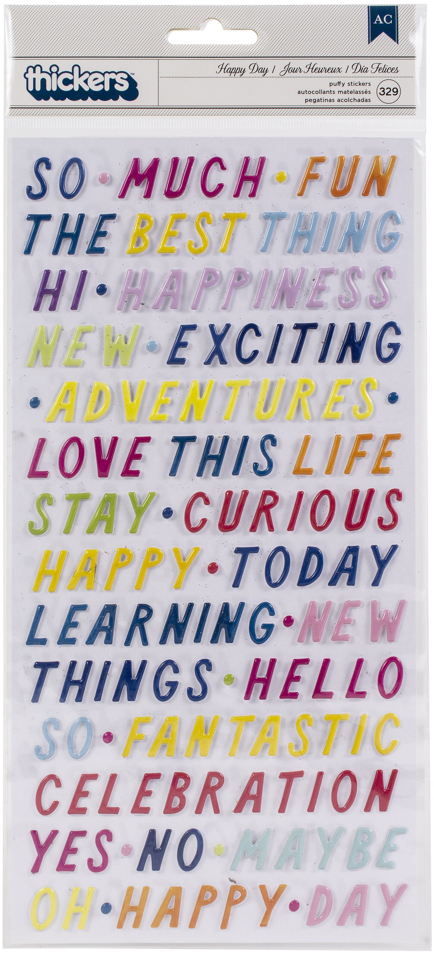 Paige Evans Wonders Thickers Stickers 329/Pkg-Happy Day Phrases | Michaels