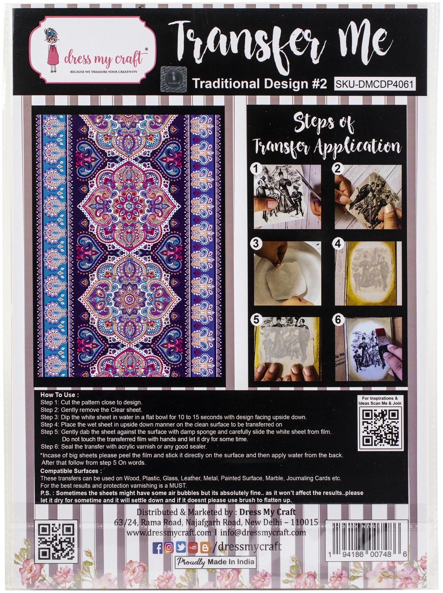 Dress My Craft Transfer Me Sheet A4-Traditional Desgin #2 | Michaels