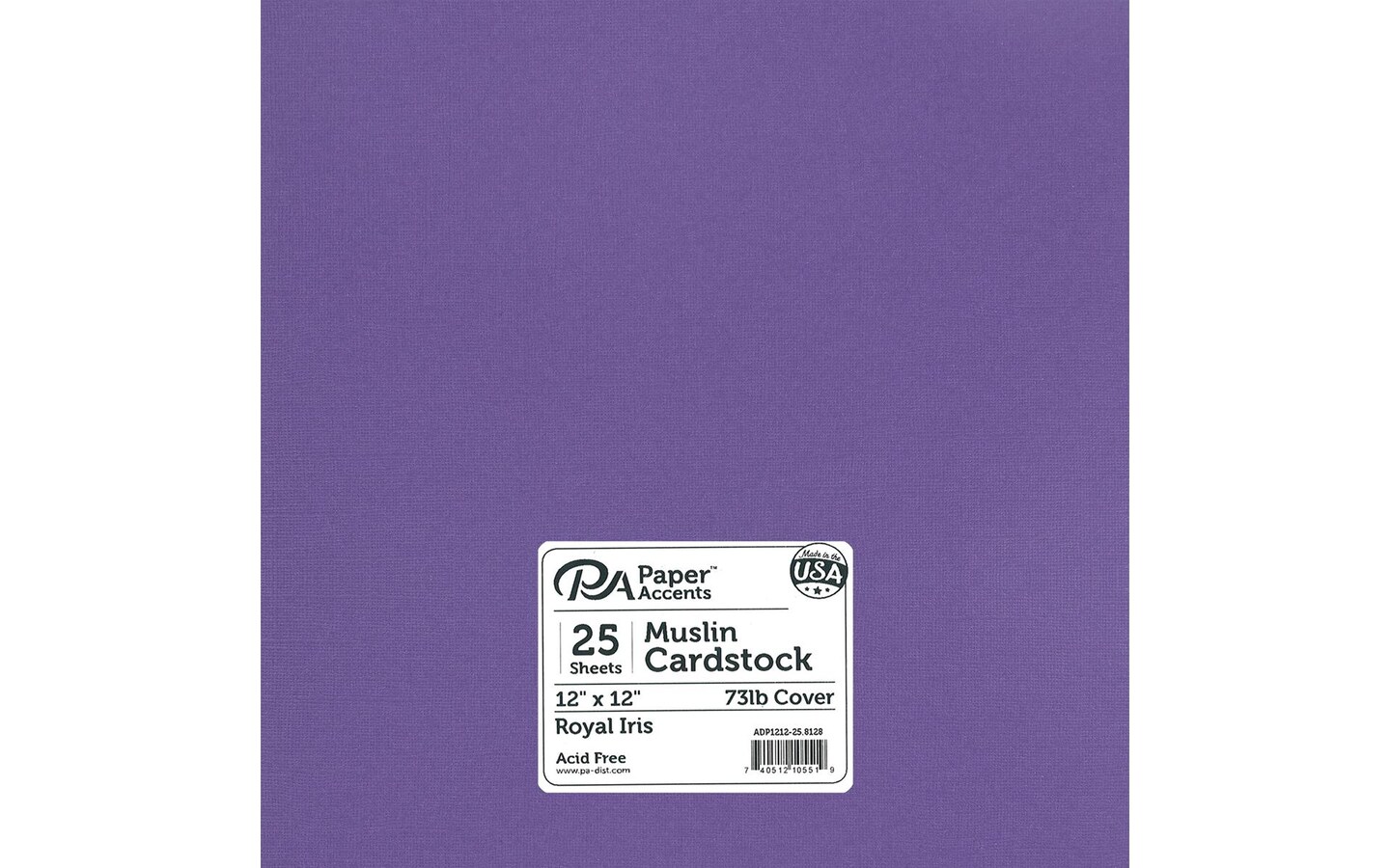 PA Paper Accents Muslin Cardstock 12" x 12" Royal Iris, 73lb colored ...