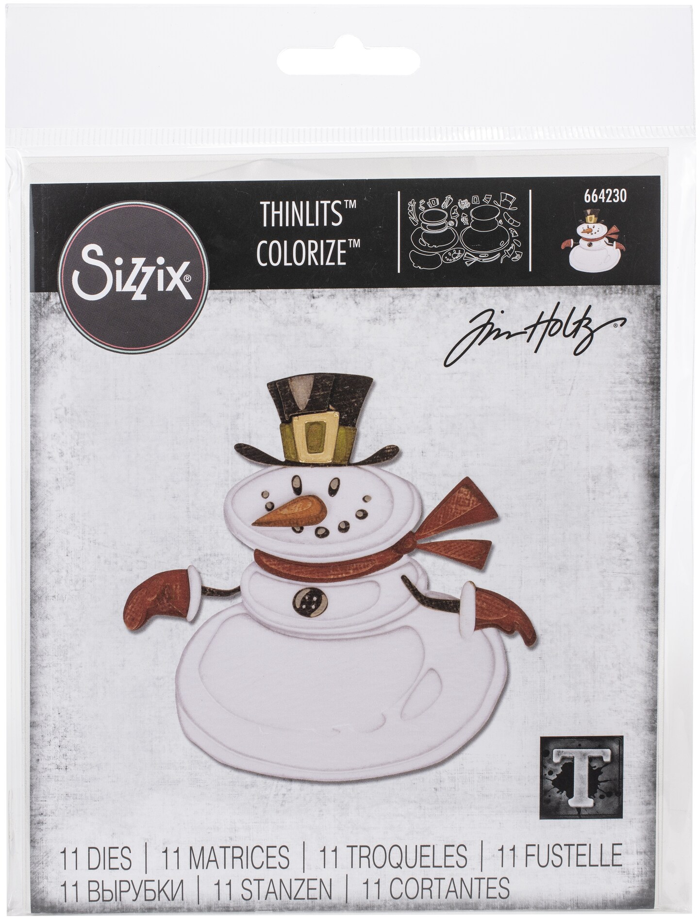 Sizzix Thinlits Dies By Tim Holtz 11/Pkg-Mr. Snowman, Colorize | Michaels