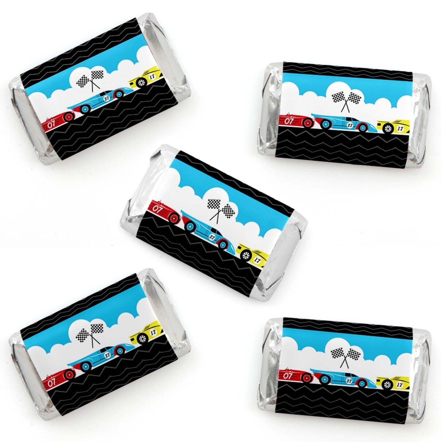 Big Dot of Happiness Let’s Go Racing - Racecar - Mini Candy Bar Wrapper ...