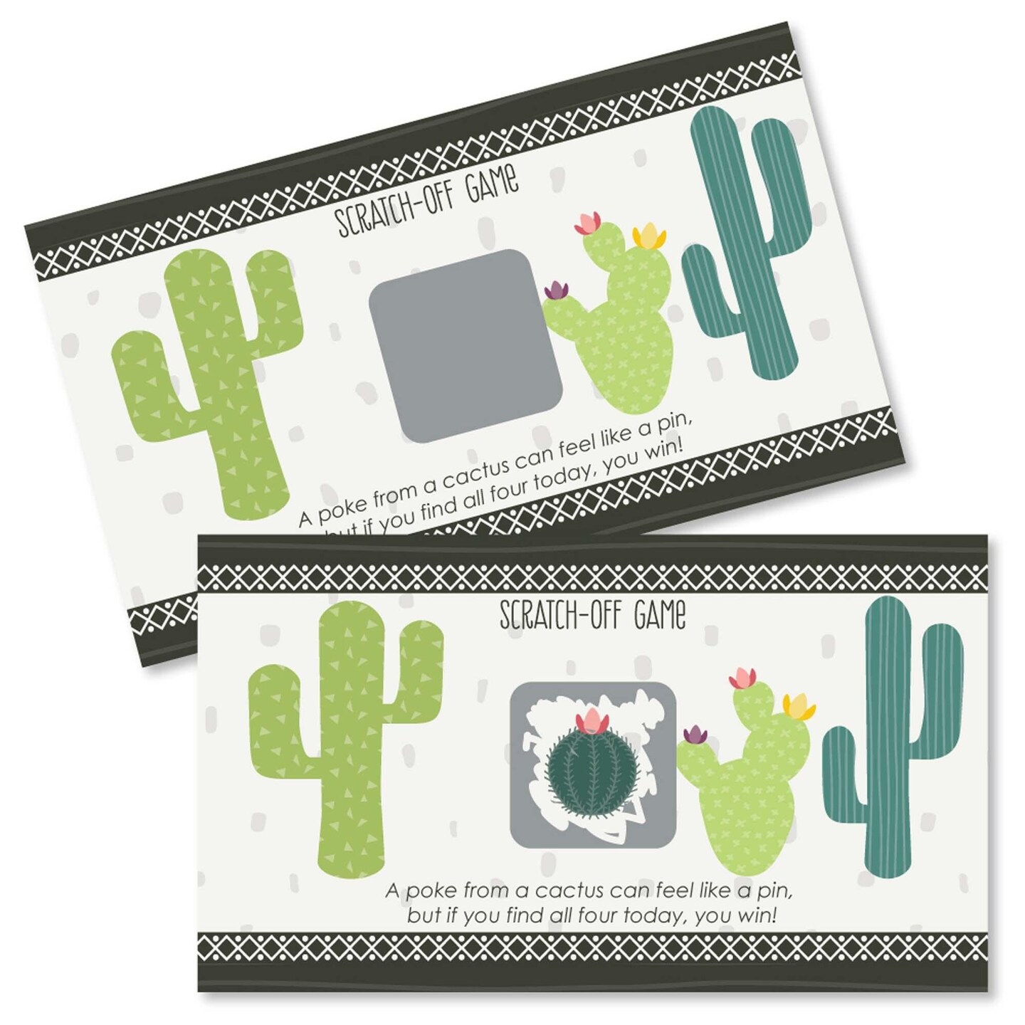 Big Dot of Happiness Prickly Cactus Party - Fiesta Party Game Scratch ...