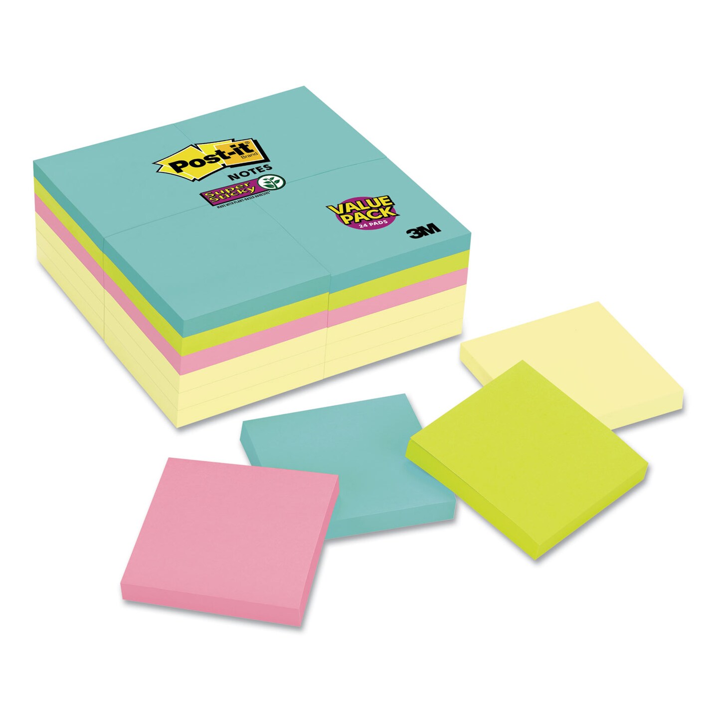 Post-it Self-Stick Notes Office Pack 3 x 3 Supernova Neons Collection ...