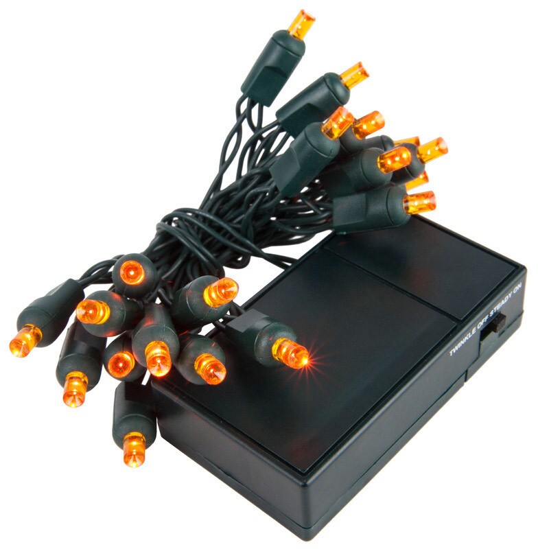 20 Amber 5mm LED Battery Operated Lights with Green Wire | Michaels